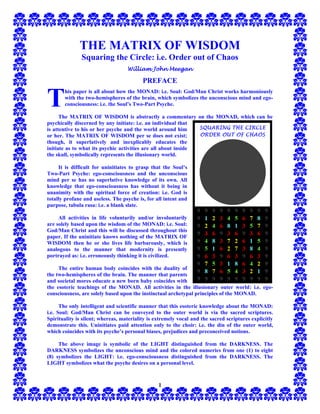 MATRIX OF WISDOM: Order out of Chaos | PDF