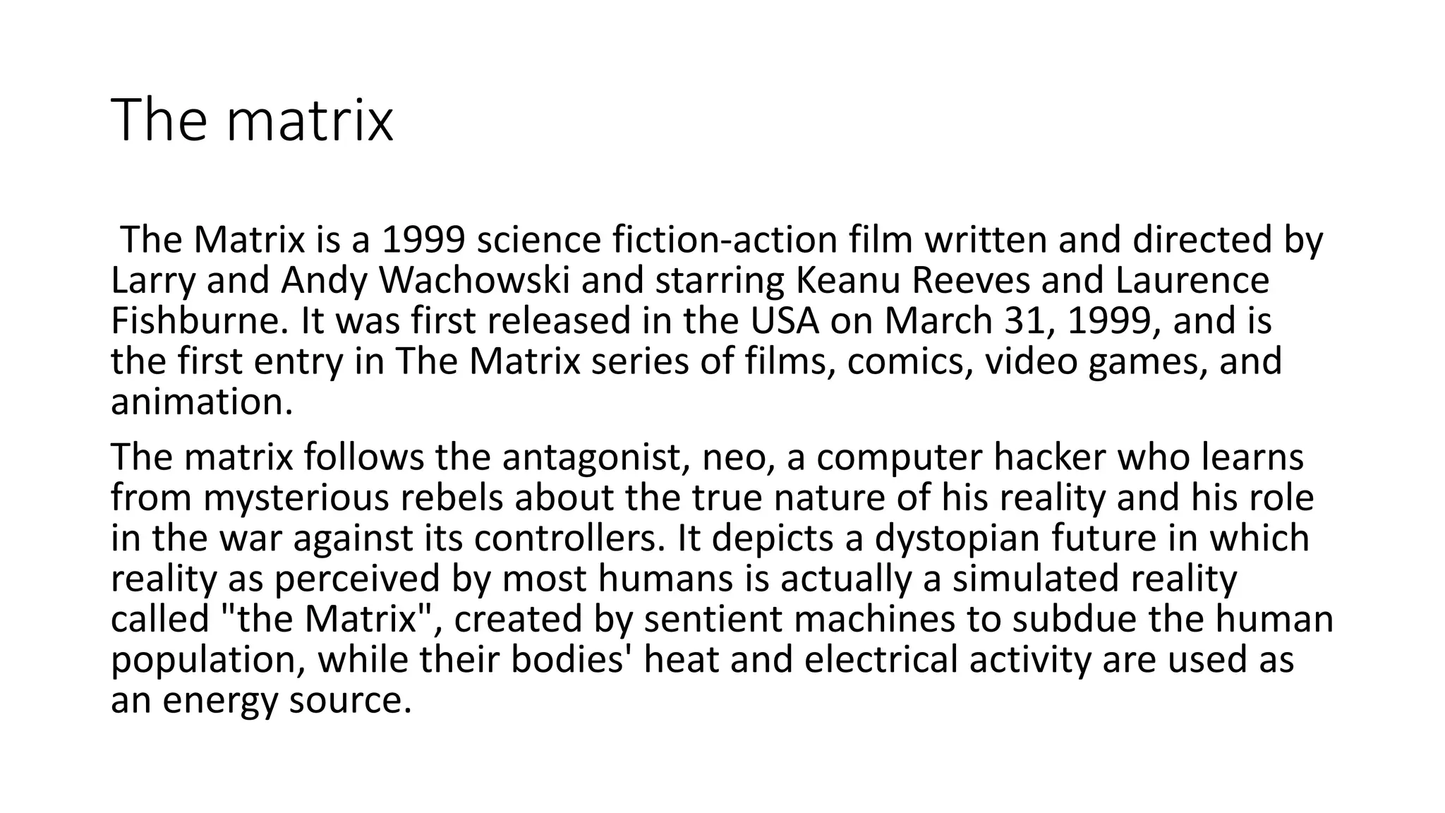 The matrix ppt | PPTX