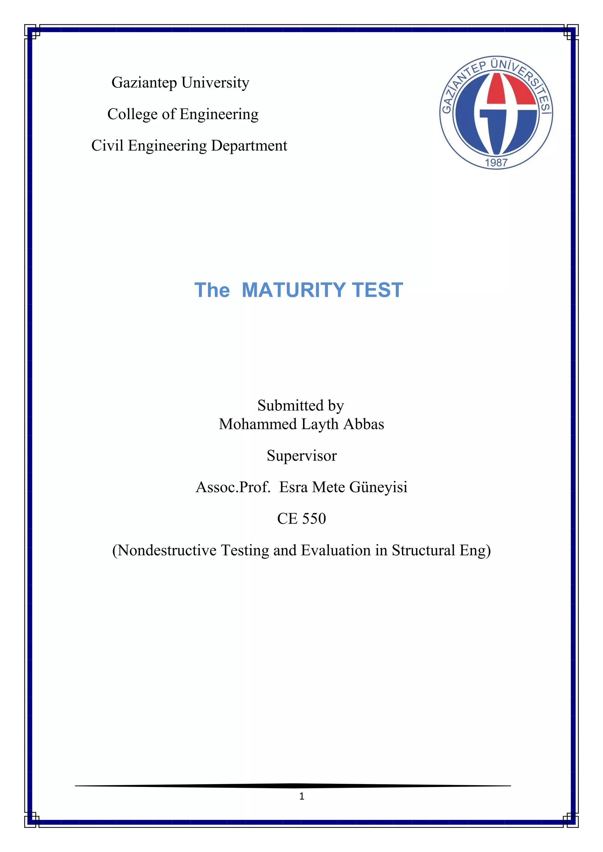 The maturity test | PDF