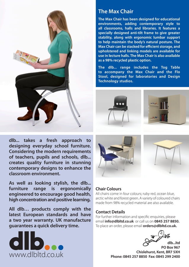 The max chair dlb: Designing and Supplying School Chairs and Furniture ...