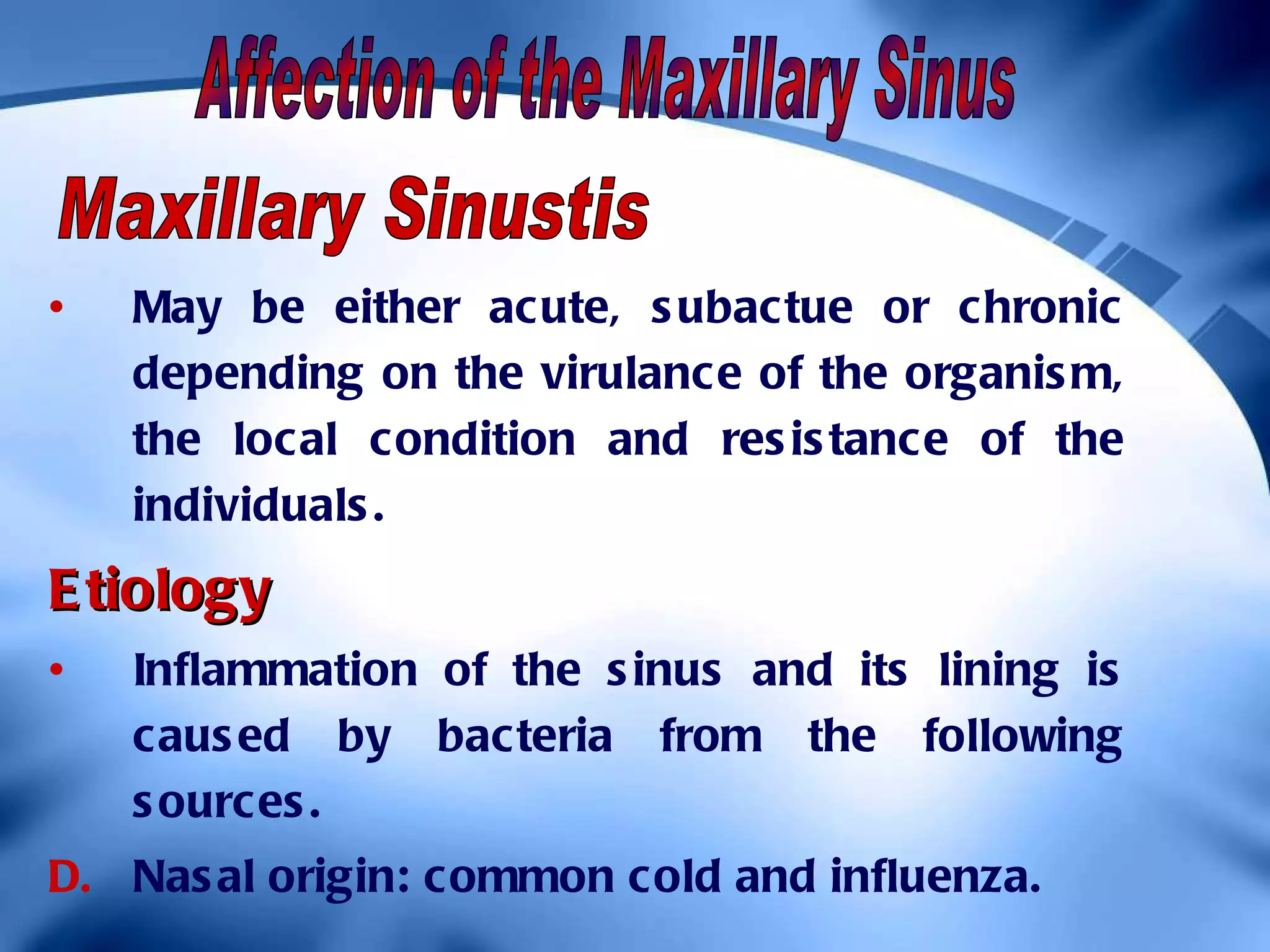 The maxillary sinus | PPT