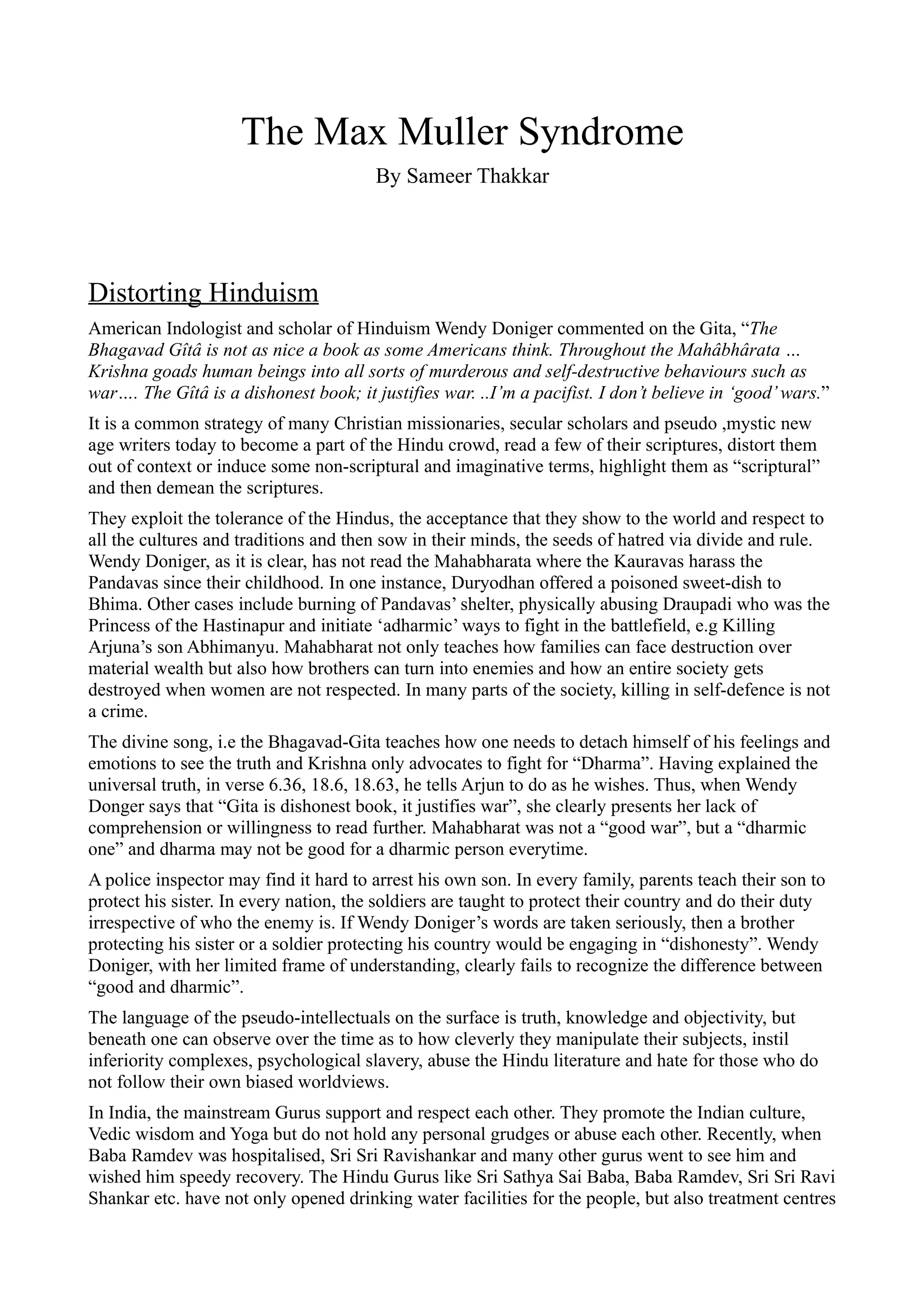 The max muller syndrome | DOC | Judaism | Religion & Spirituality