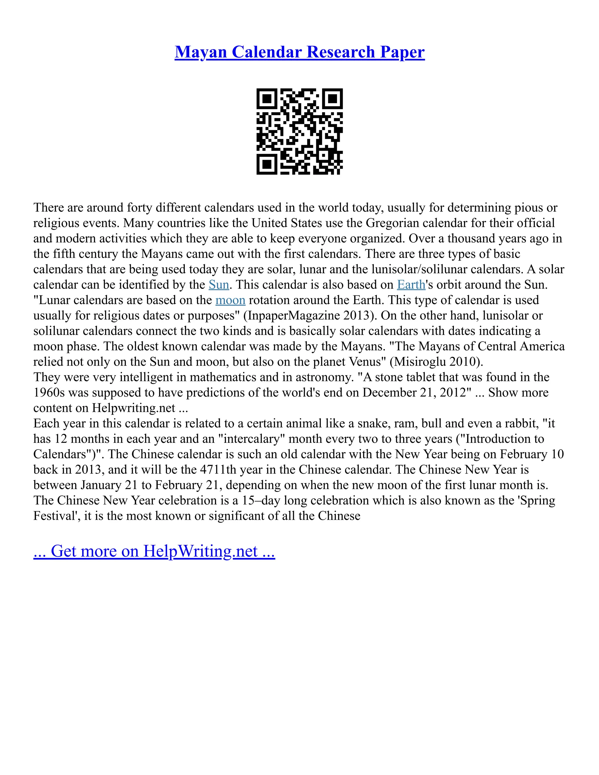 The Mayan Calendar | PDF