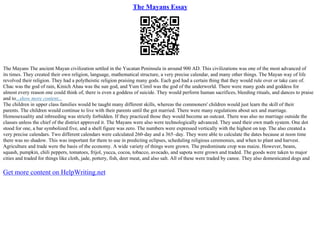 The Mayans Essay | PDF | Astrology | Religion & Spirituality