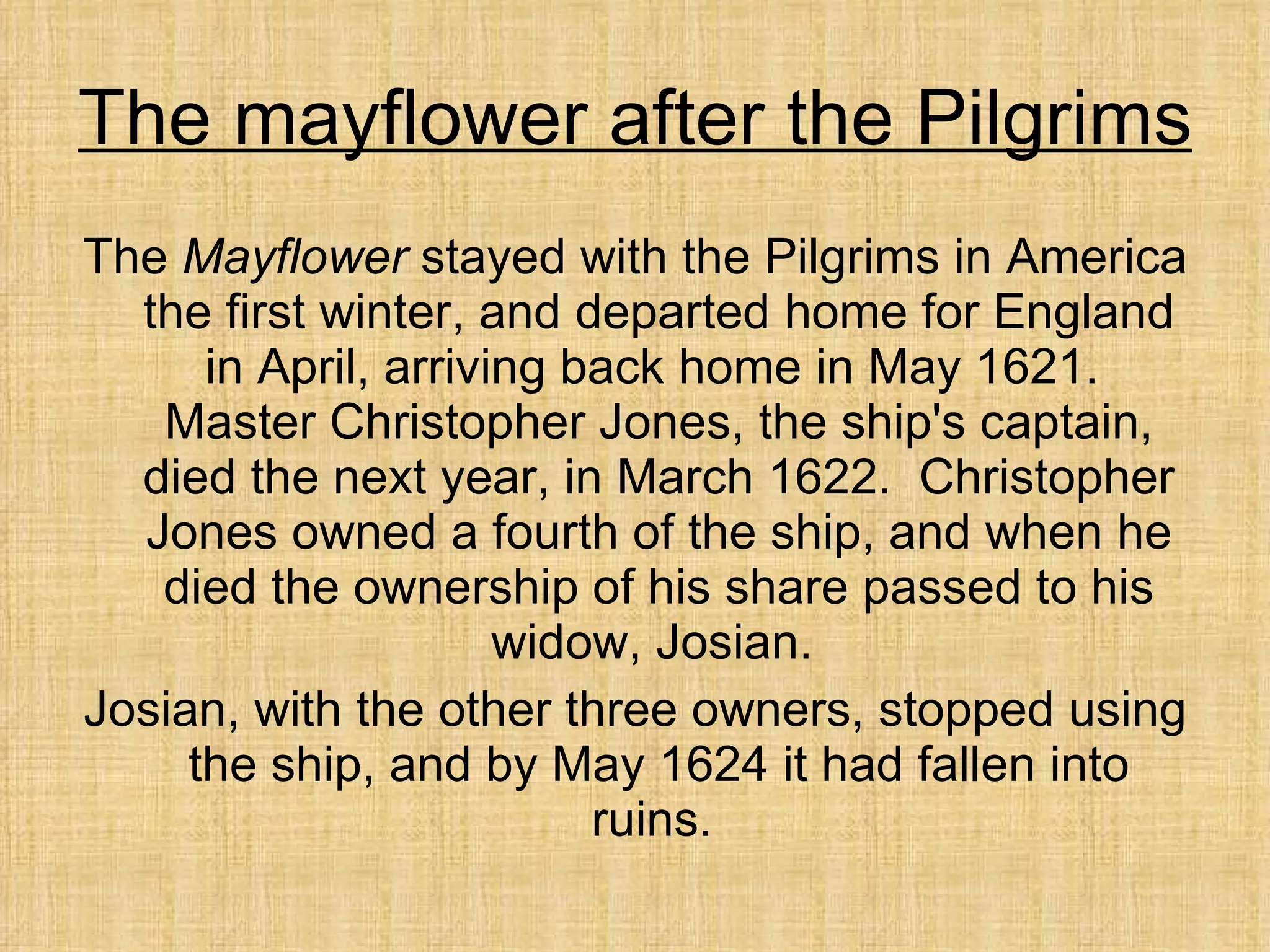 The mayflower. +2 | PPT