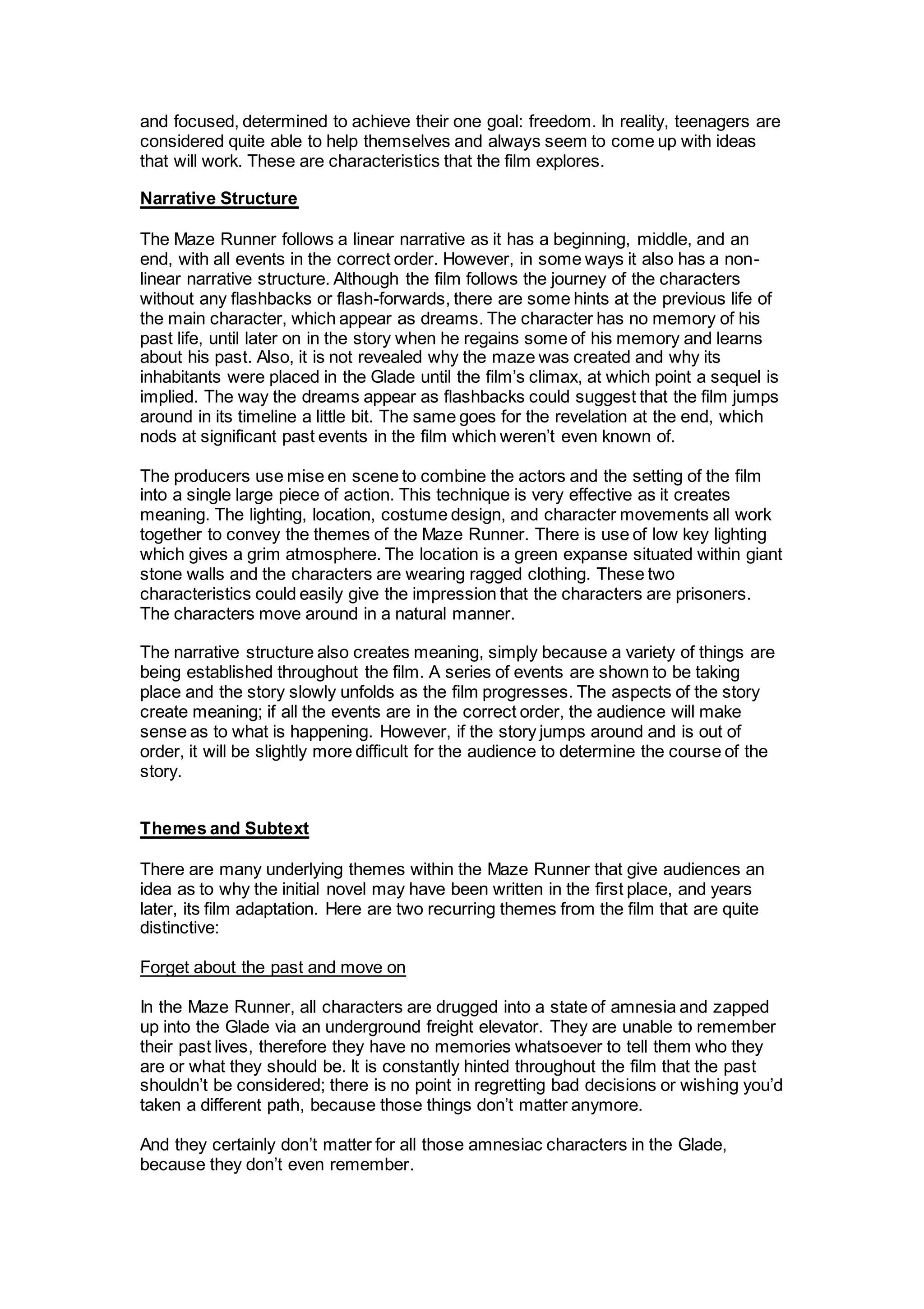 The maze runner (fictional product) | DOCX