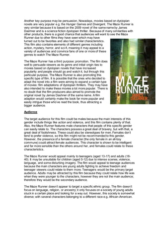 The maze runner (fictional product) | DOCX