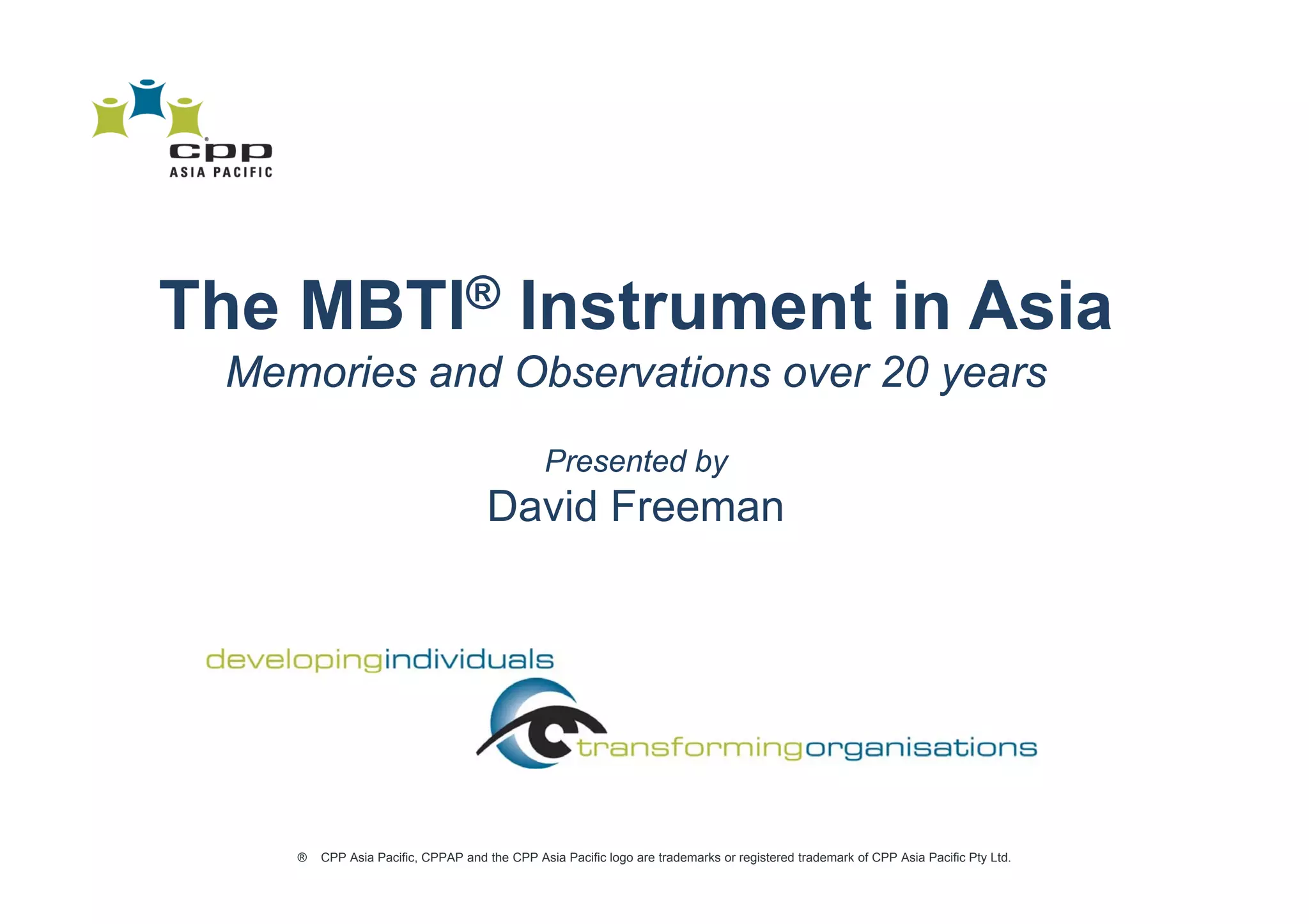 The mbti® instrument in asia | PDF