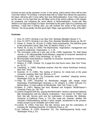 The mc donaldization of society | DOCX