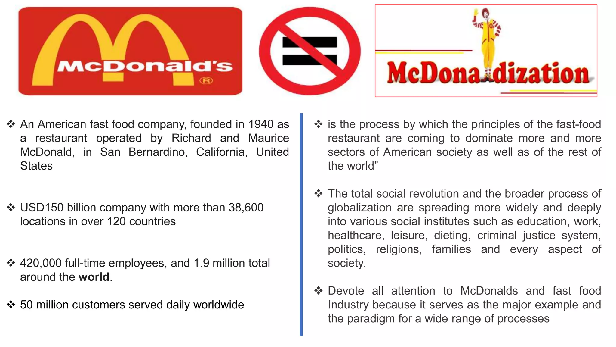 The McDonaldization of Society | PPTX
