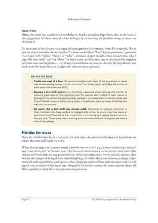 The McKinsey Approach to Problem Solving | PDF