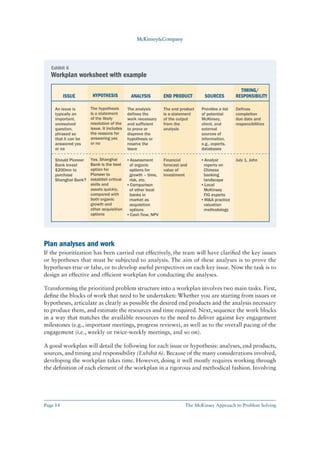 The McKinsey Approach to Problem Solving | PDF