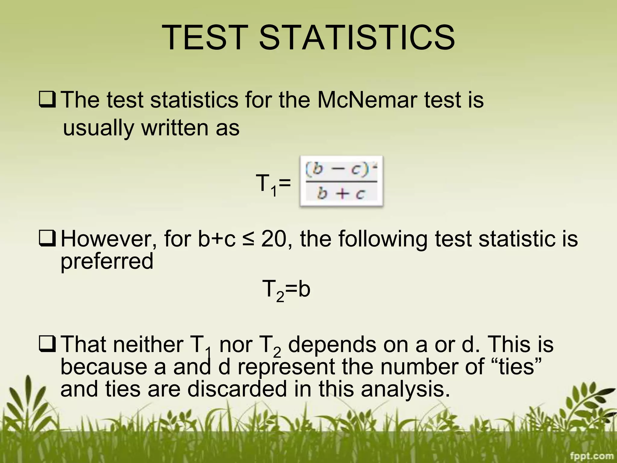 The mc nemar test for significance of changes | PPTX