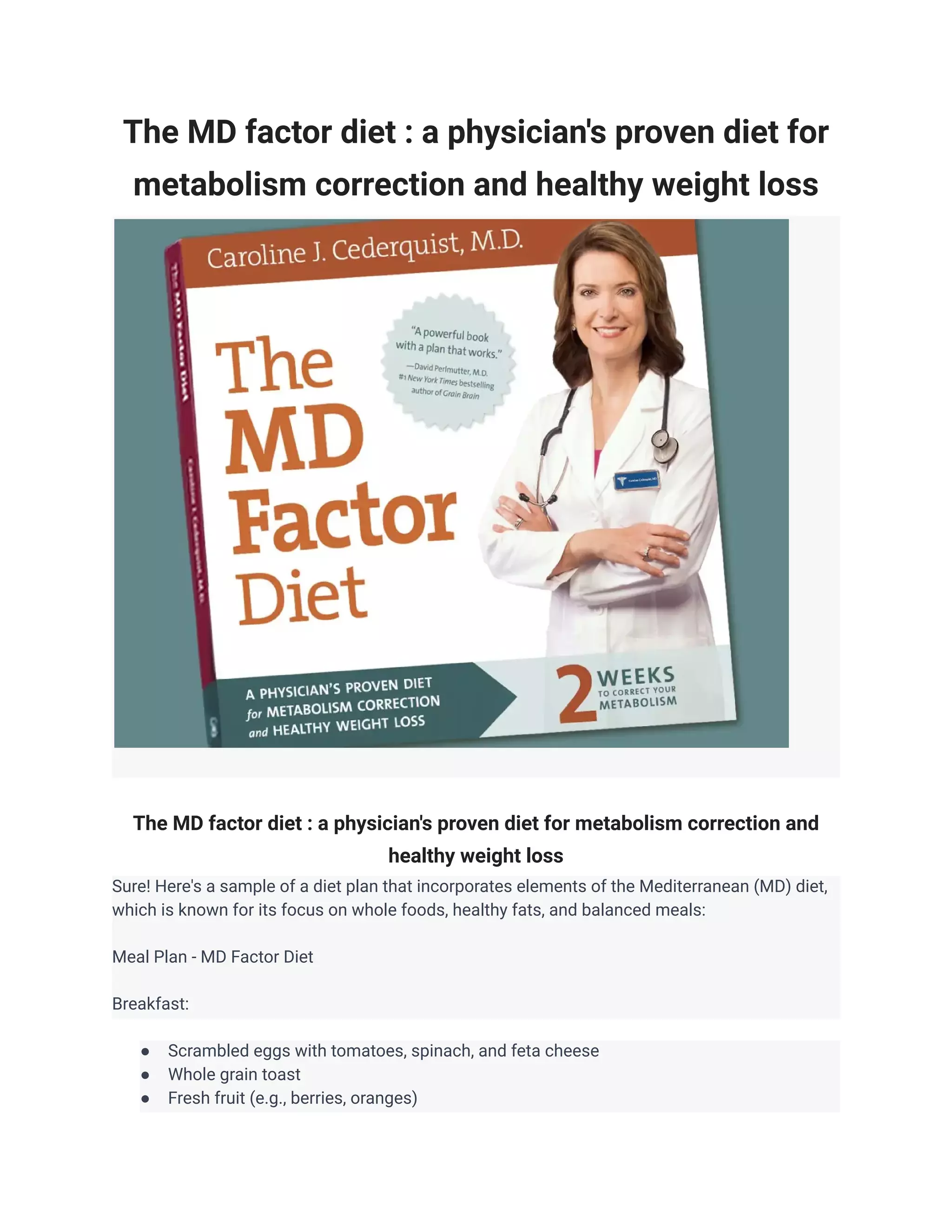 The MD factor diet | PDF