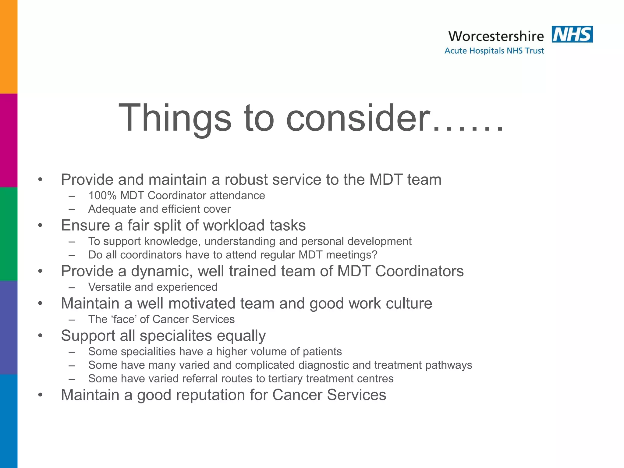 Elective Care Conference: the role of the MDT coordinator role | PDF