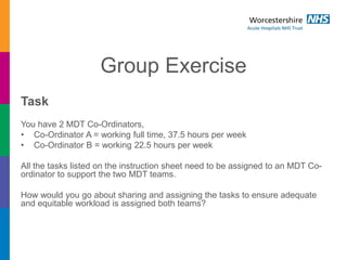 Elective Care Conference: the role of the MDT coordinator role | PDF