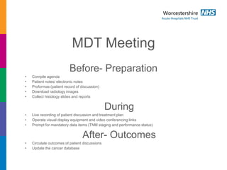 Elective Care Conference: the role of the MDT coordinator role | PDF