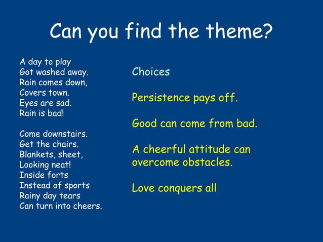 Finding the theme of a text | PPT