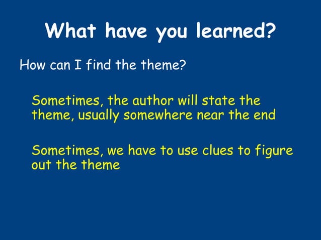 Finding the theme of a text | PPT