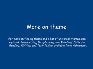 Finding the theme of a text | PPT