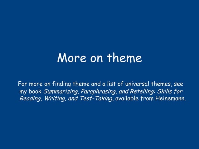 Finding the theme of a text | PPT