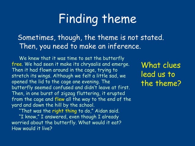 Finding the theme of a text | PPT