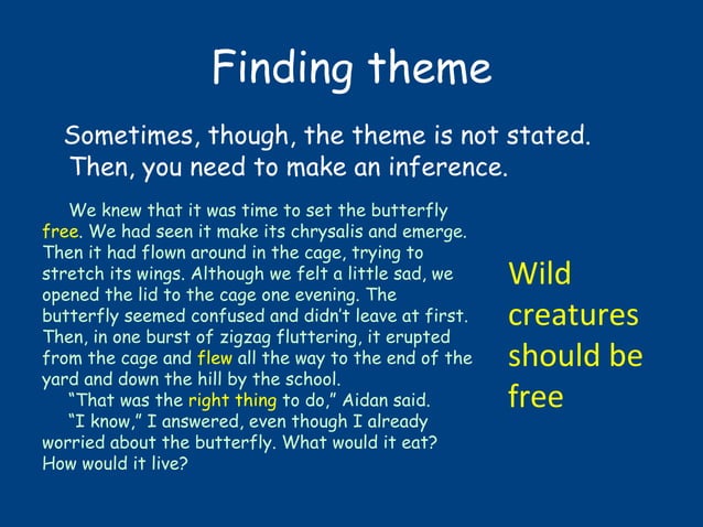 Finding the theme of a text | PPT