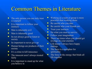 Universal Themes In Literature