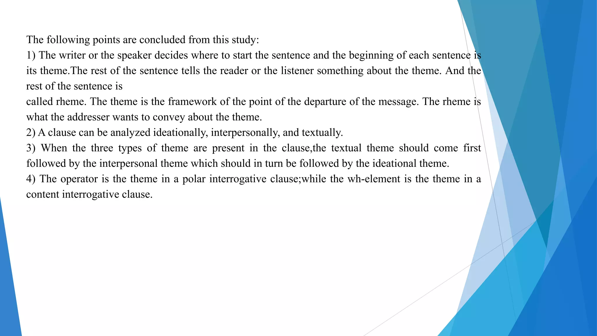 Theme and rheme in the english language | PPTX