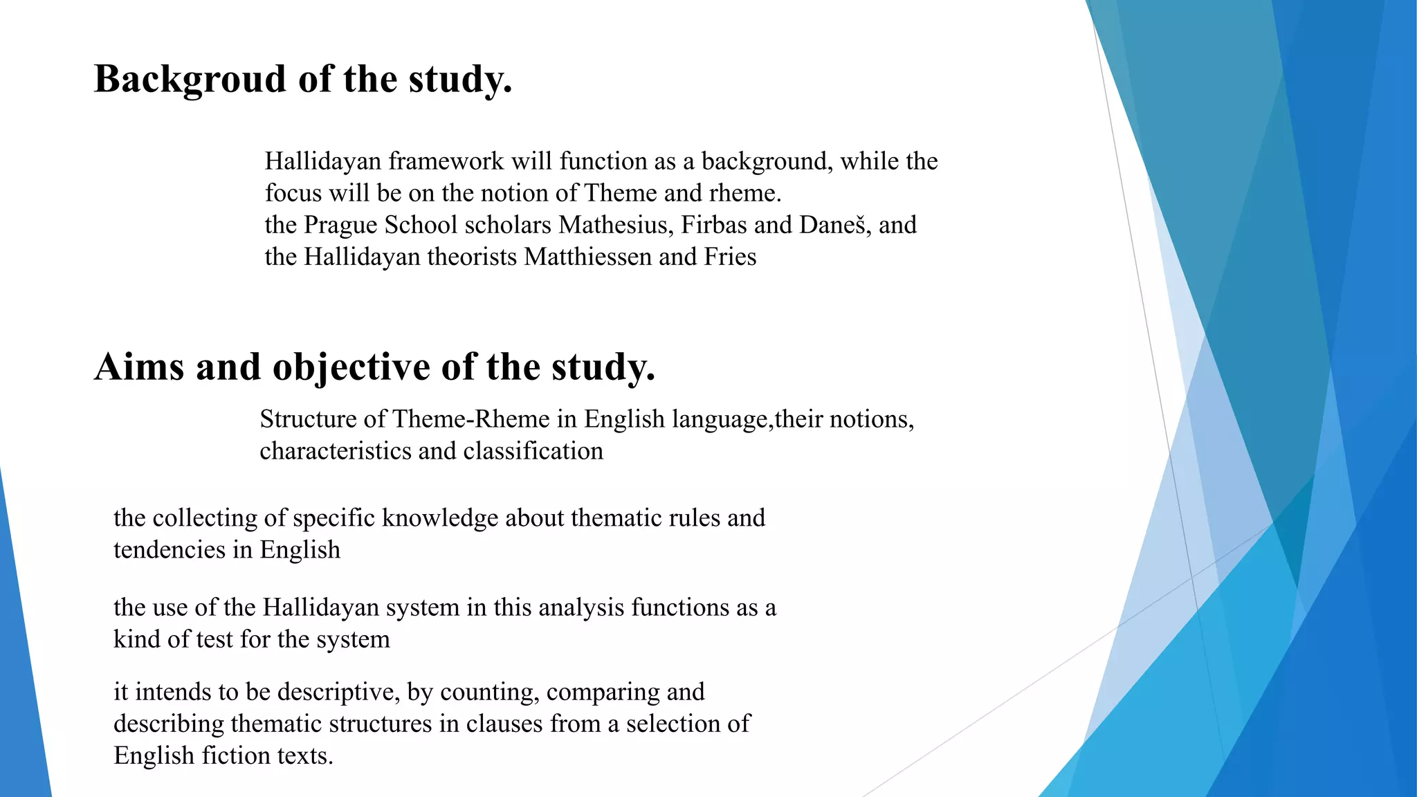 Theme and rheme in the english language | PPTX