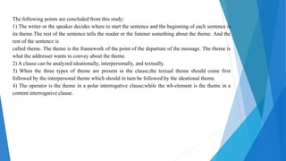 Theme and rheme in the english language | PPTX