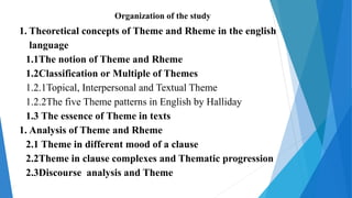 Theme and rheme in the english language | PPTX
