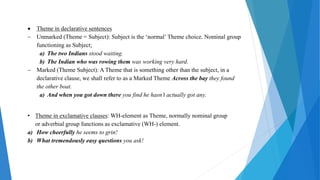 Theme and rheme in the english language | PPTX