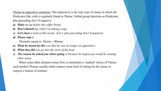 Theme and rheme in the english language | PPTX