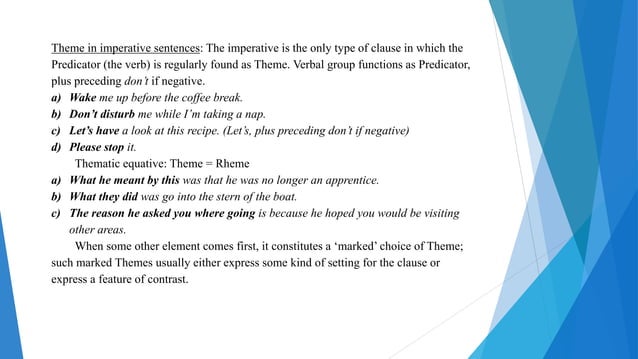Theme and rheme in the english language | PPTX