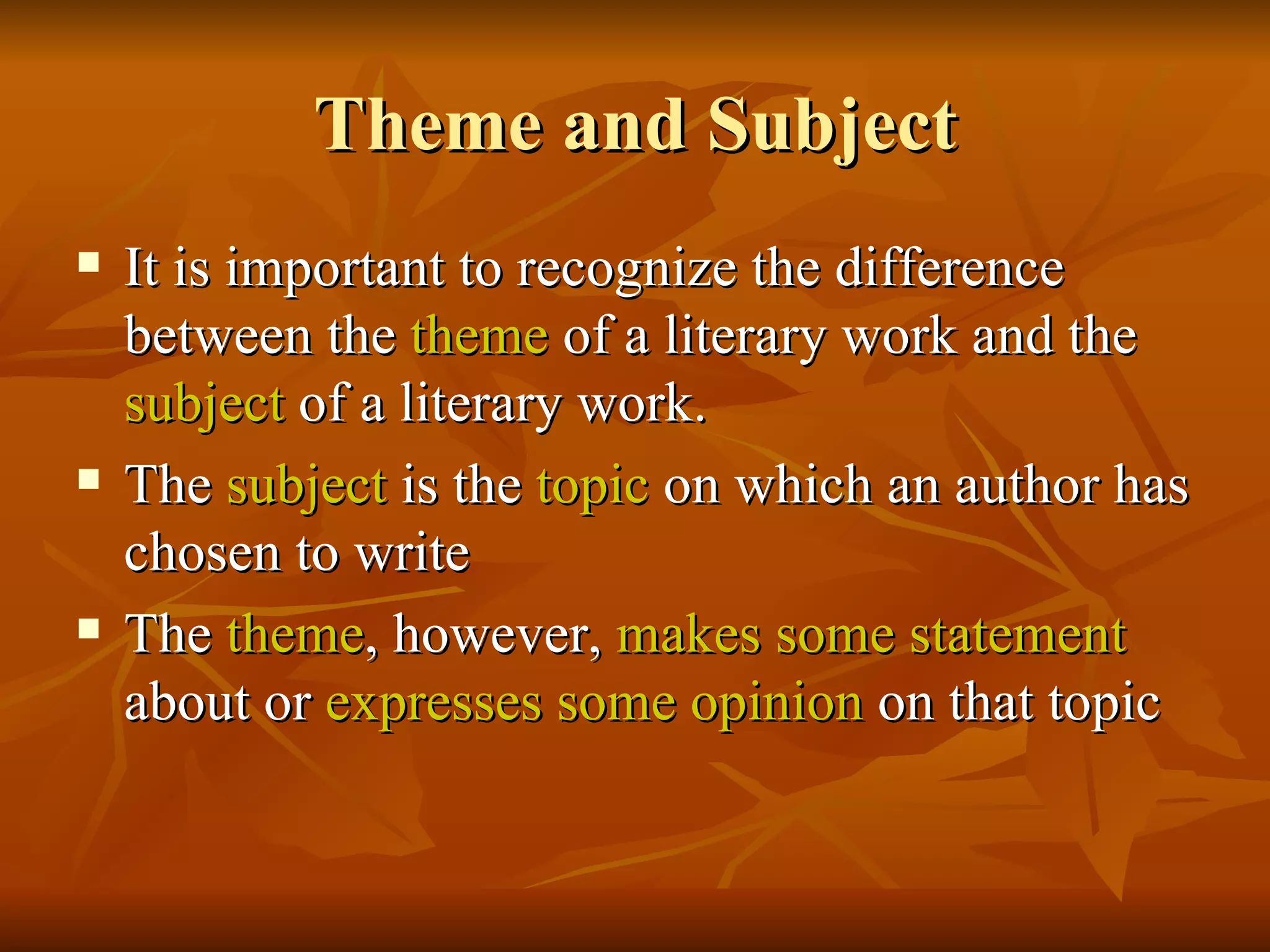 Theme In Literature | PPT
