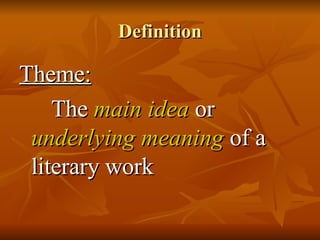 Theme In Literature | PPT