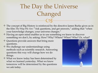 Theme 1: Big History ppt | PPT