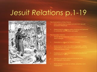 Theme 5- The Jesuit Relations | PPT