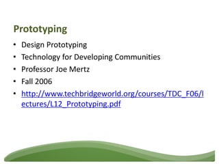 TP2 Prototyping process tools and methods | PPT