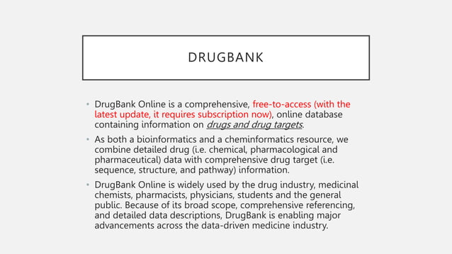Drug Databases | PPTX