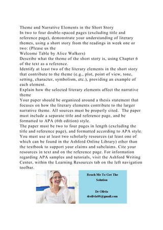 Theme and Narrative Elements in the Short StoryIn two to four doub.docx