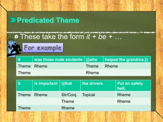 Theme and rheme 1 | PPTX