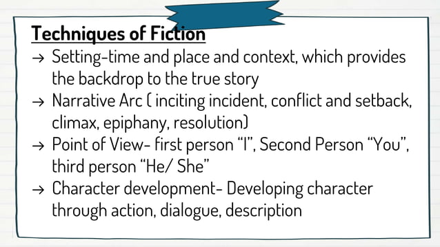 Analyzing theme and techniques in creative non-fiction.pptx | Fiction ...