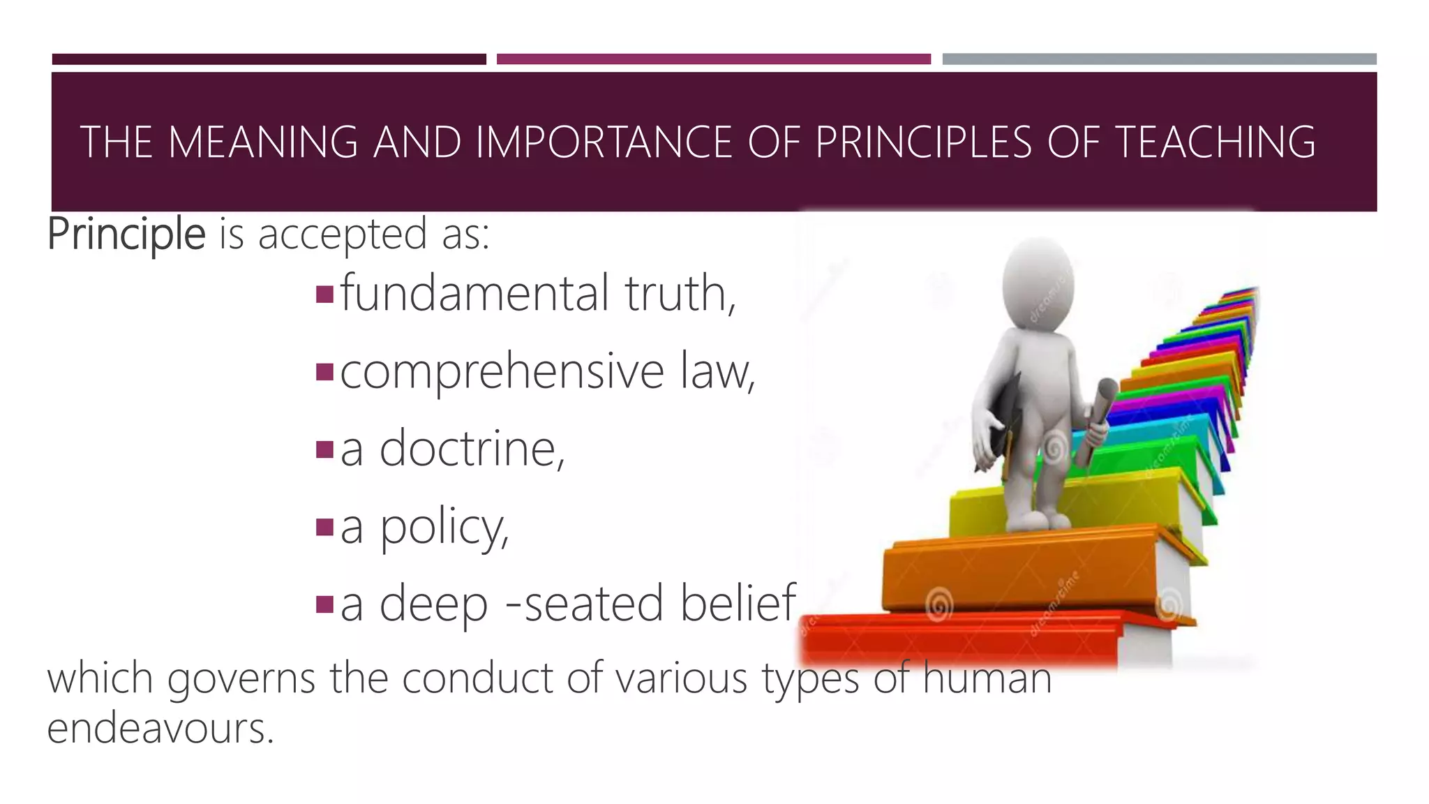 The meaning and importance of principles of teaching1 | PPTX