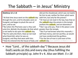 The meaning behind the sabbath | PPT