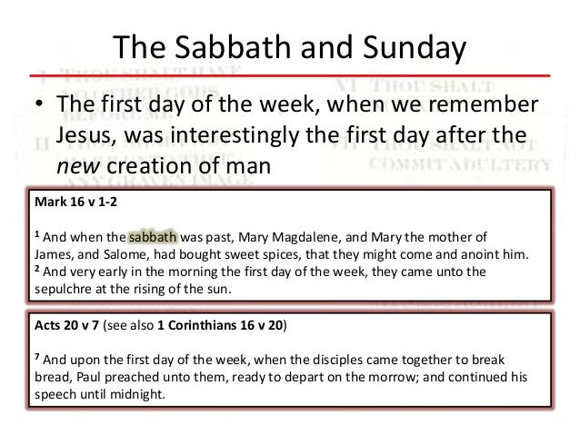 The meaning behind the sabbath