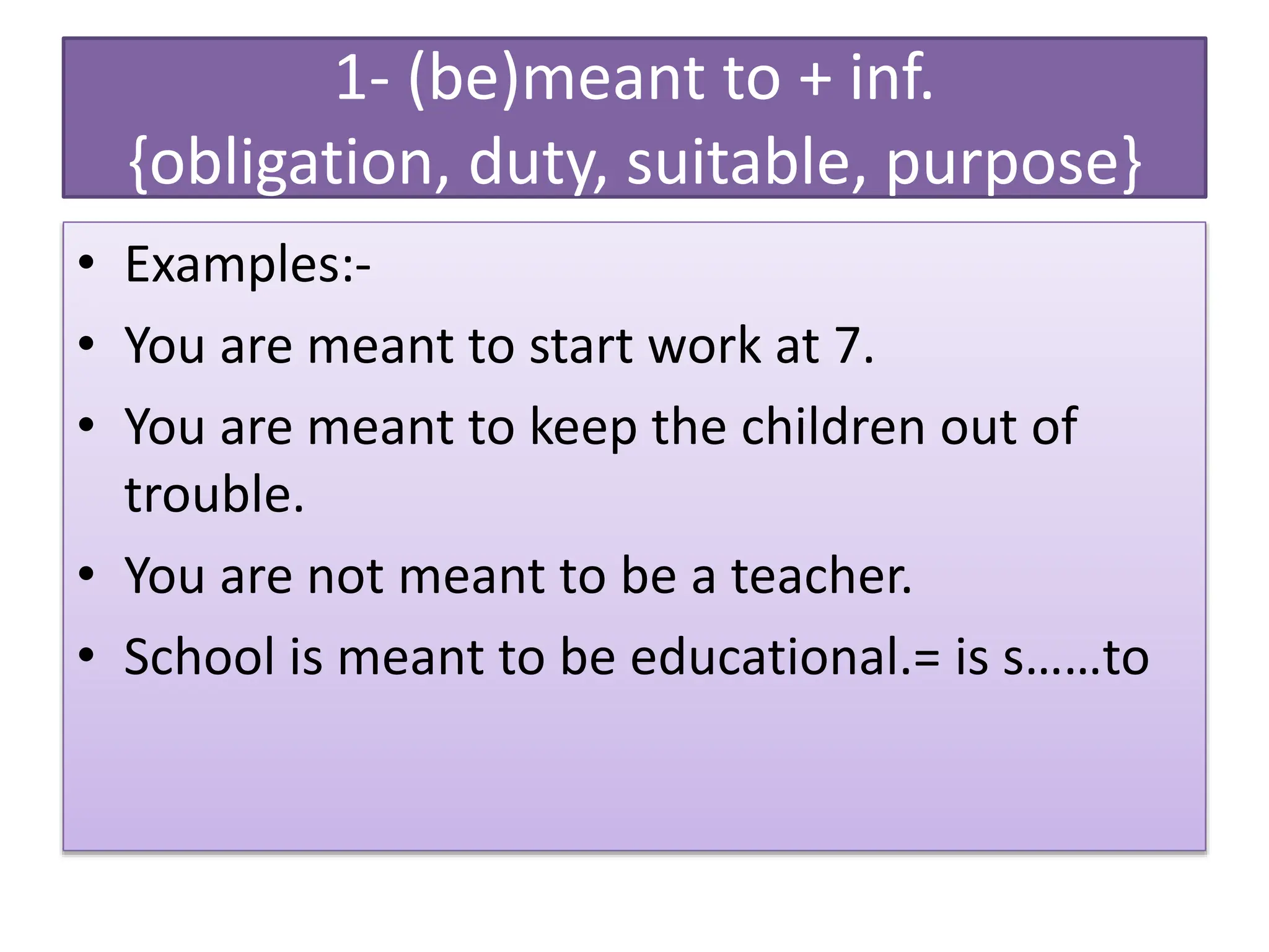 Meaning and form of Meant to vs Supposed to | PPTX