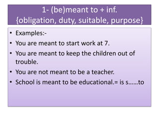 Meaning and form of Meant to vs Supposed to | PPTX