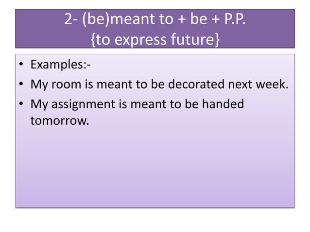 Meaning and form of Meant to vs Supposed to | PPTX